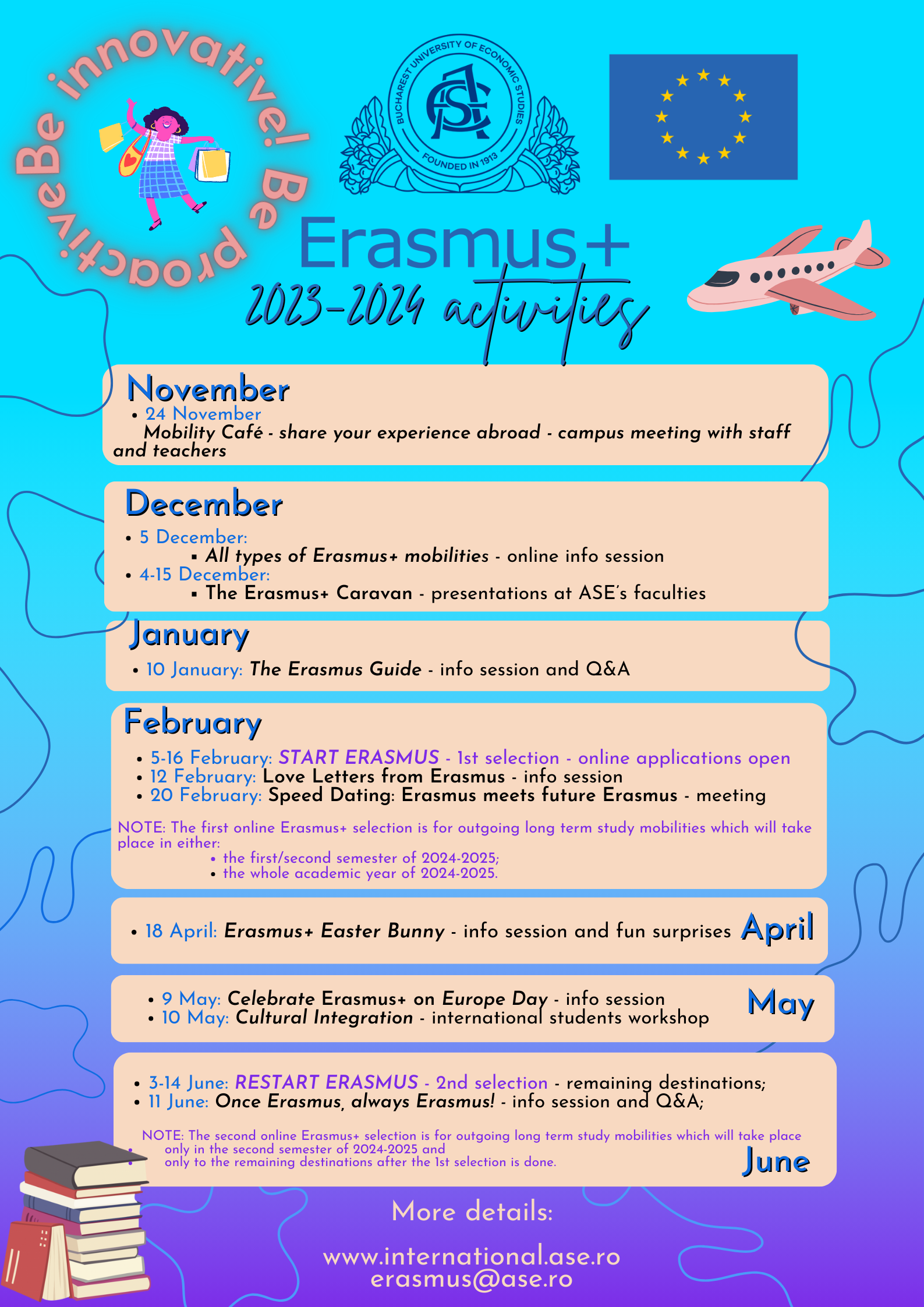 Calendar Promovare Activități Erasmus anul universitar 2023-2024 ...